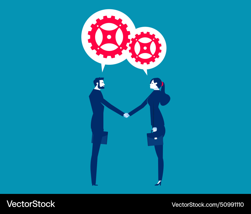 Partnership negotiation to make agreement Vector Image