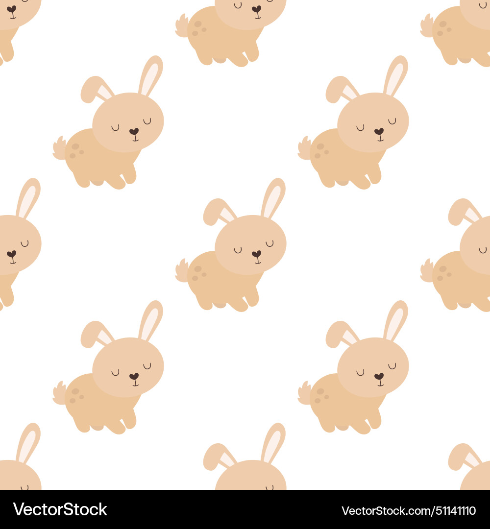 Seamless pattern with cartoon rabbit Royalty Free Vector