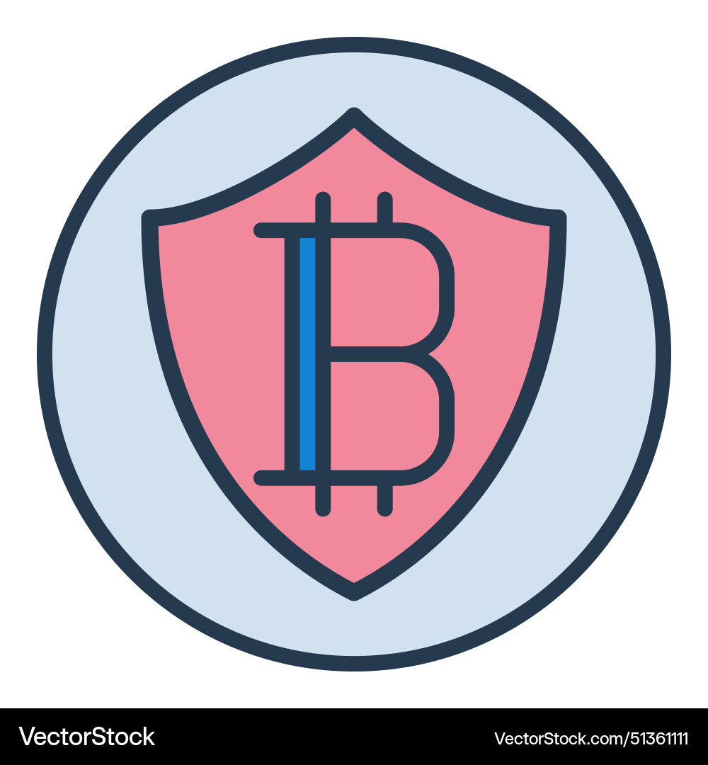 Bitcoin in shield cryptocurrency protection Vector Image