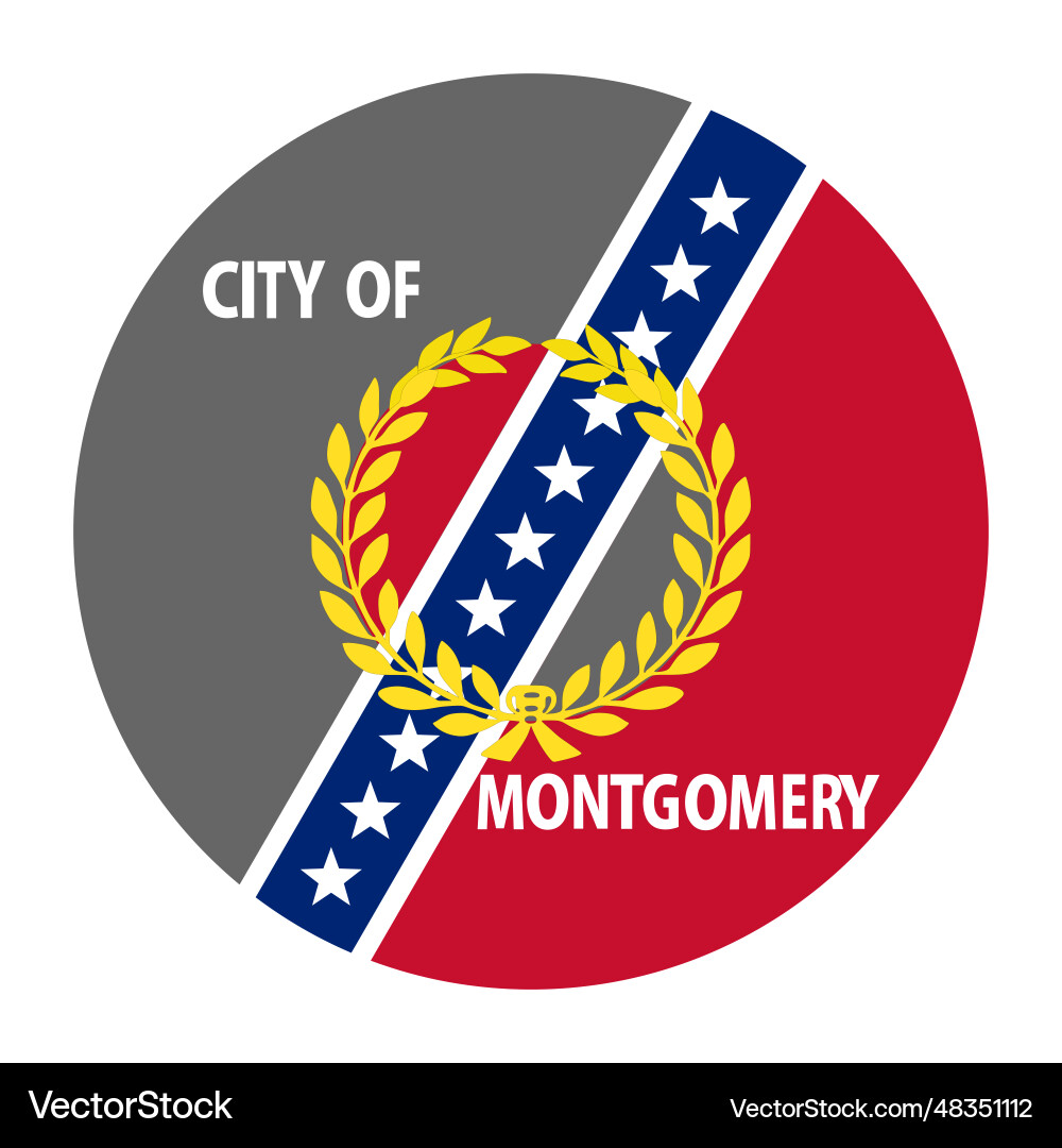 Circle badge city montgomery flag Royalty Free Vector Image