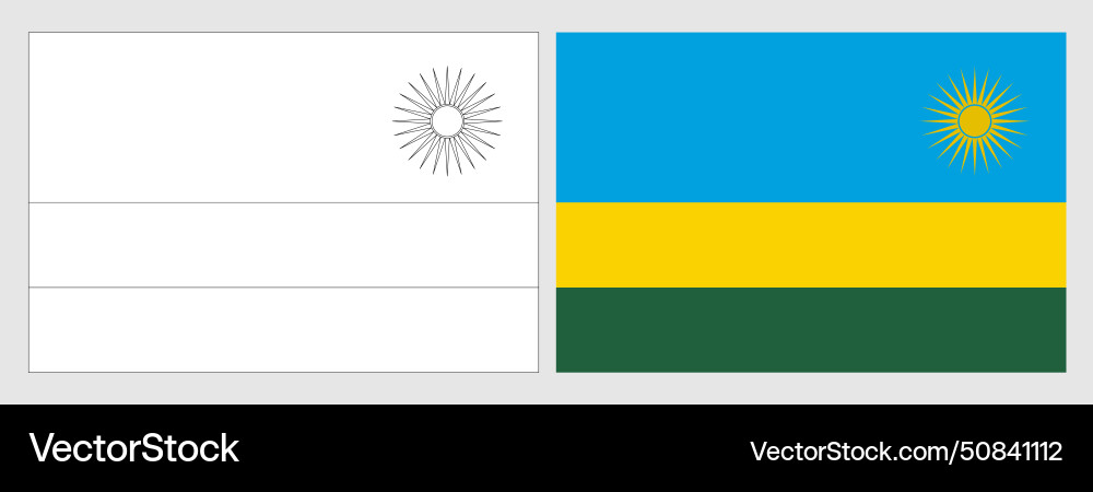 Coloring flag set of rwanda Royalty Free Vector Image
