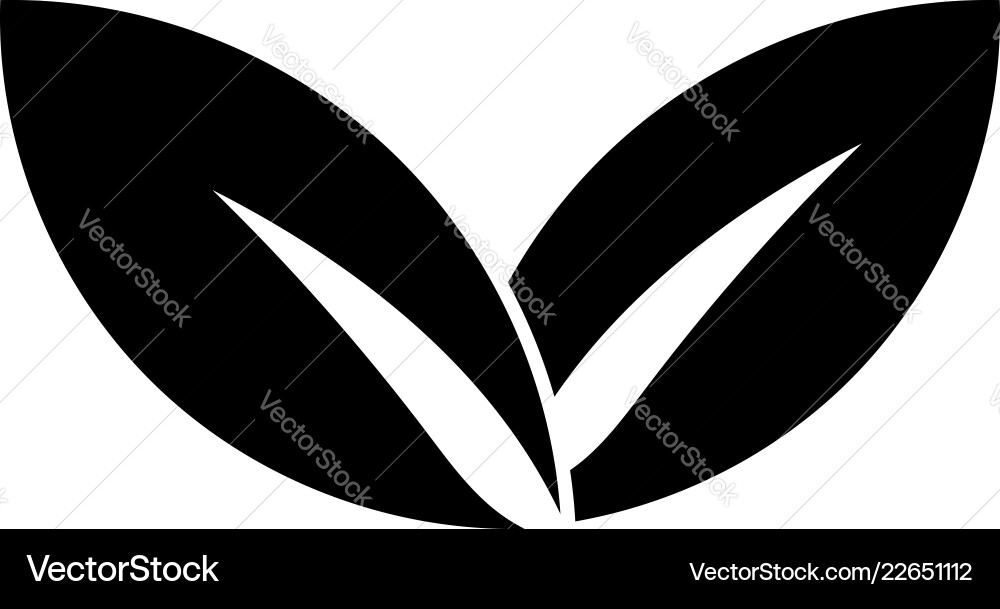 Double leaf icon simple style Royalty Free Vector Image