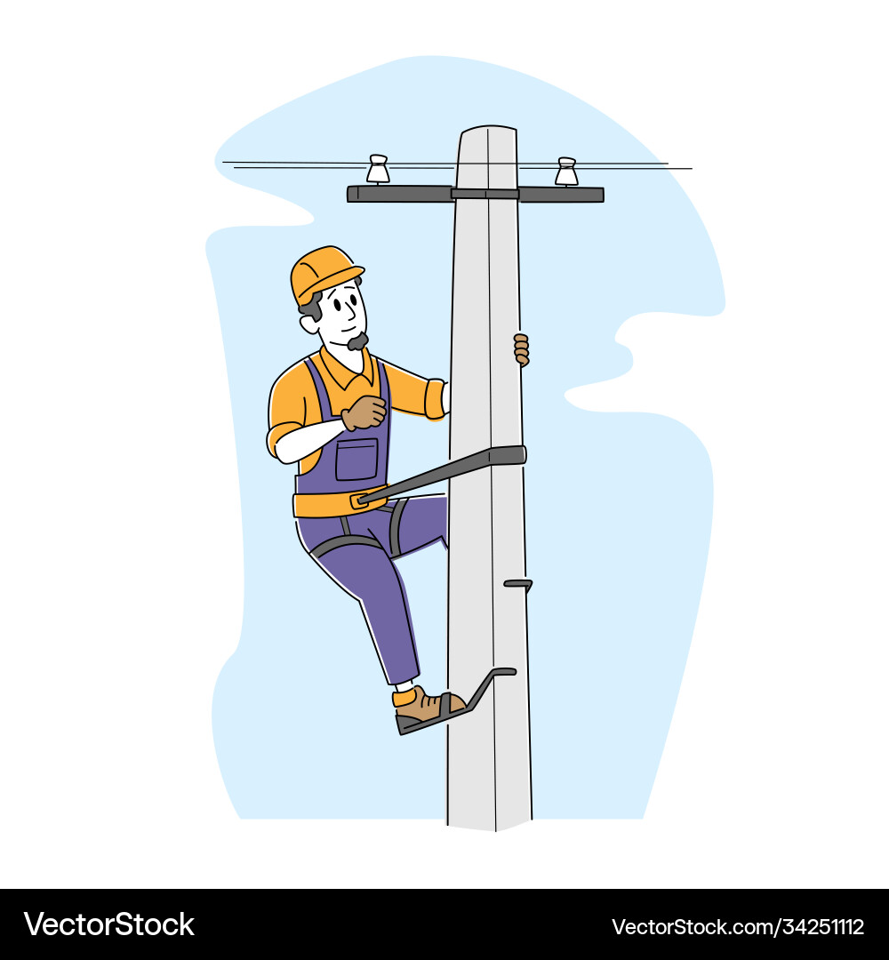 Electrician worker with tools and equipment Vector Image