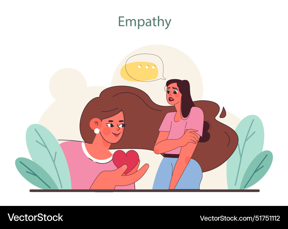 Empathy concept one person offers a symbolic Vector Image