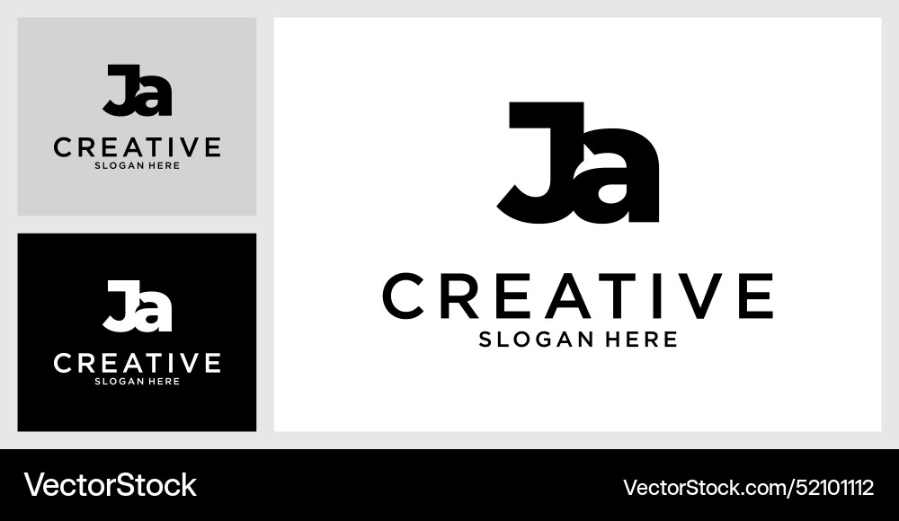 Ja or aj initial letter logo design Royalty Free Vector