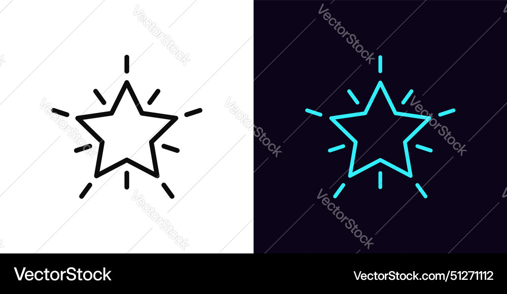Outline superstar icon with editable stroke star Vector Image