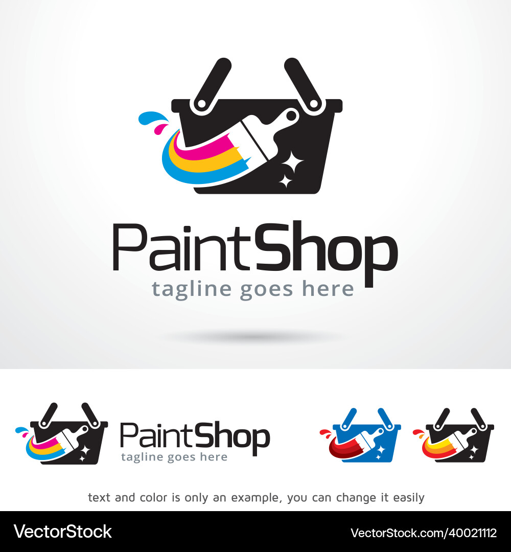 Paint shop logo template Royalty Free Vector Image