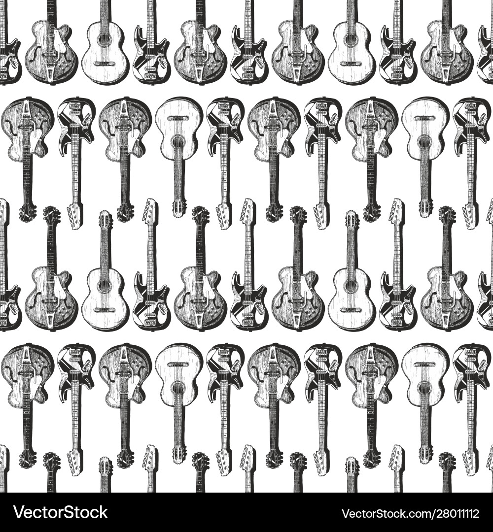 Pattern with guitar Royalty Free Vector Image - VectorStock
