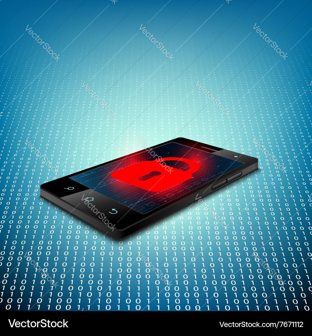 Red lock on the screen Royalty Free Vector Image