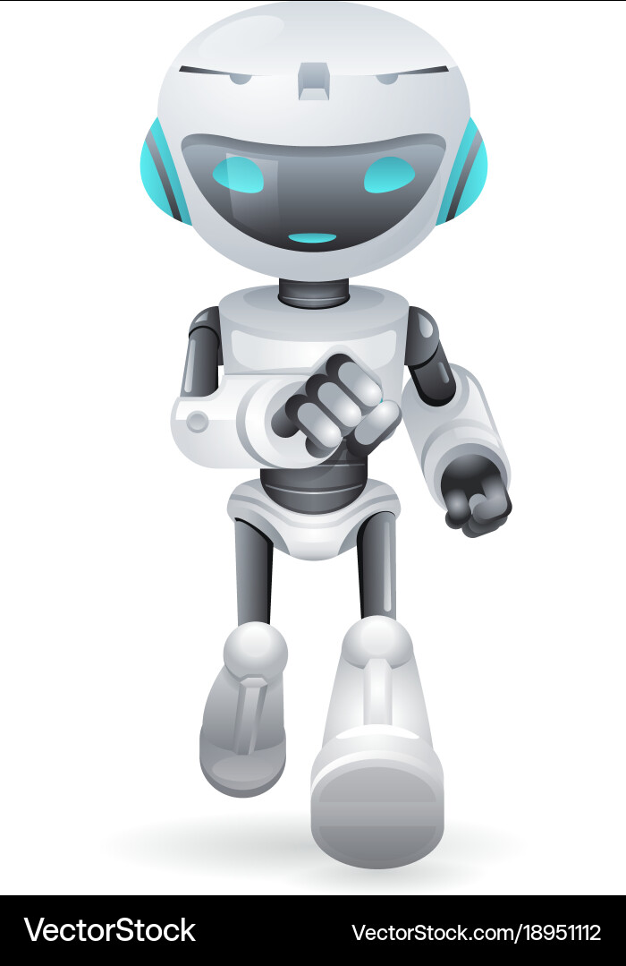 Running cute robot innovation technology science Vector Image