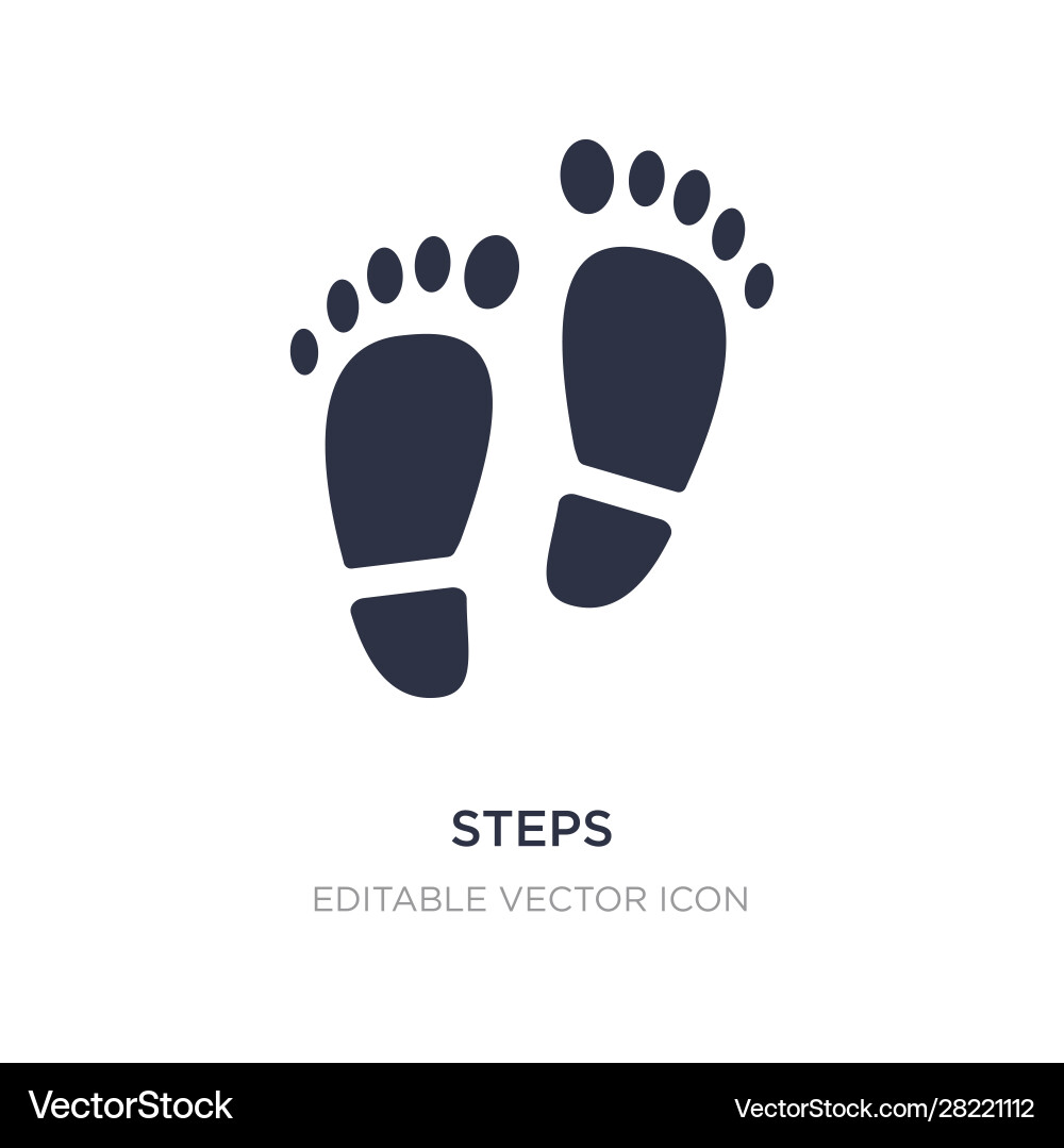 Schritte Icon auf weißem Hintergrund einfaches Element