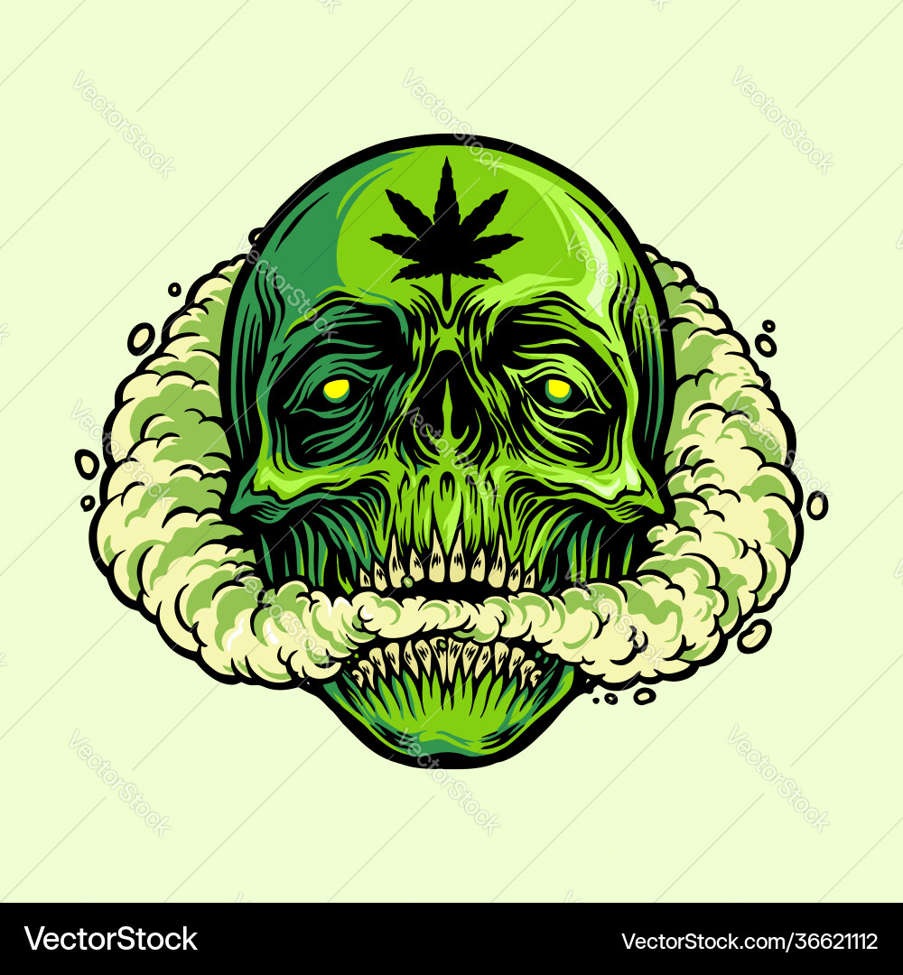 Skull Smoking Marijuana Royalty Free Vector Image