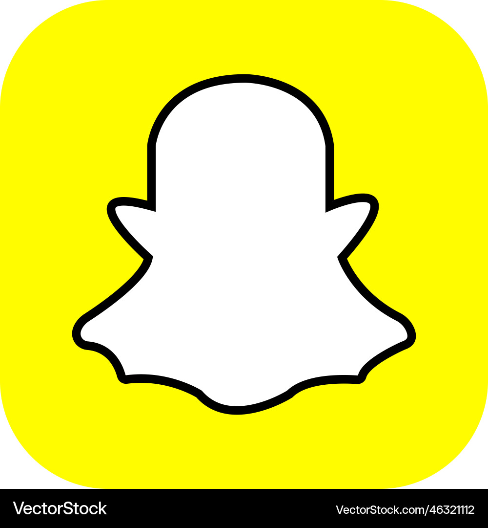 Snapchat logo messenger icon realistic social Vector Image