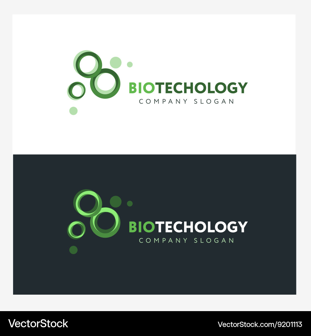 Biotechnology logo design template with abstract Vector Image
