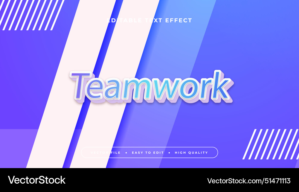 Blue white and purple violet teamwork 3d editable Vector Image