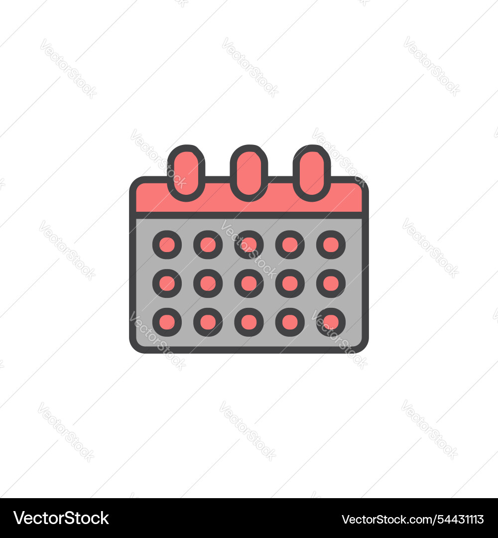 Calendar icon in colored version Royalty Free Vector Image