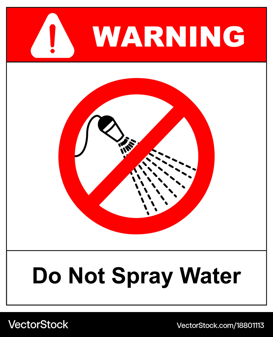 Do not spray with water Royalty Free Vector Image