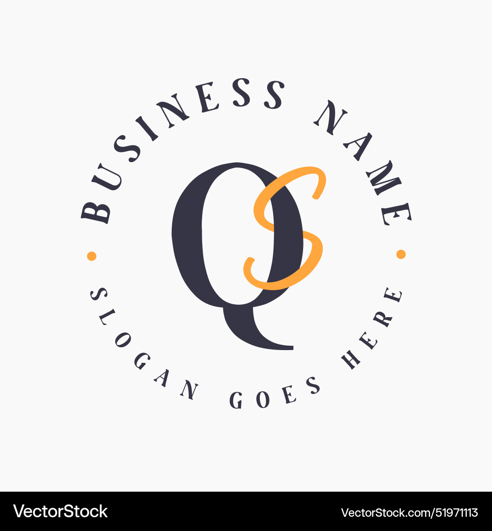 Elegant letter qs initials logo for corporate Vector Image