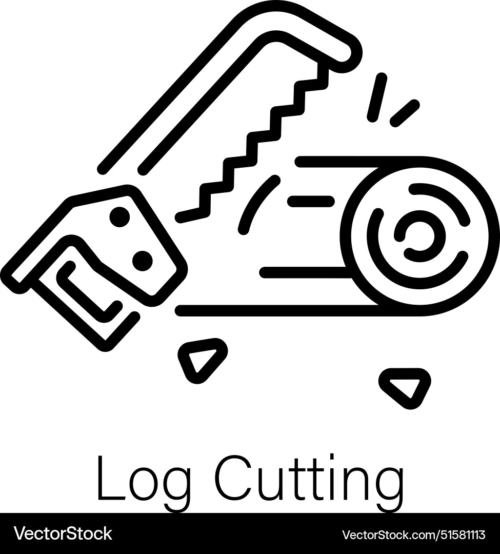 Log cutting Royalty Free Vector Image - VectorStock