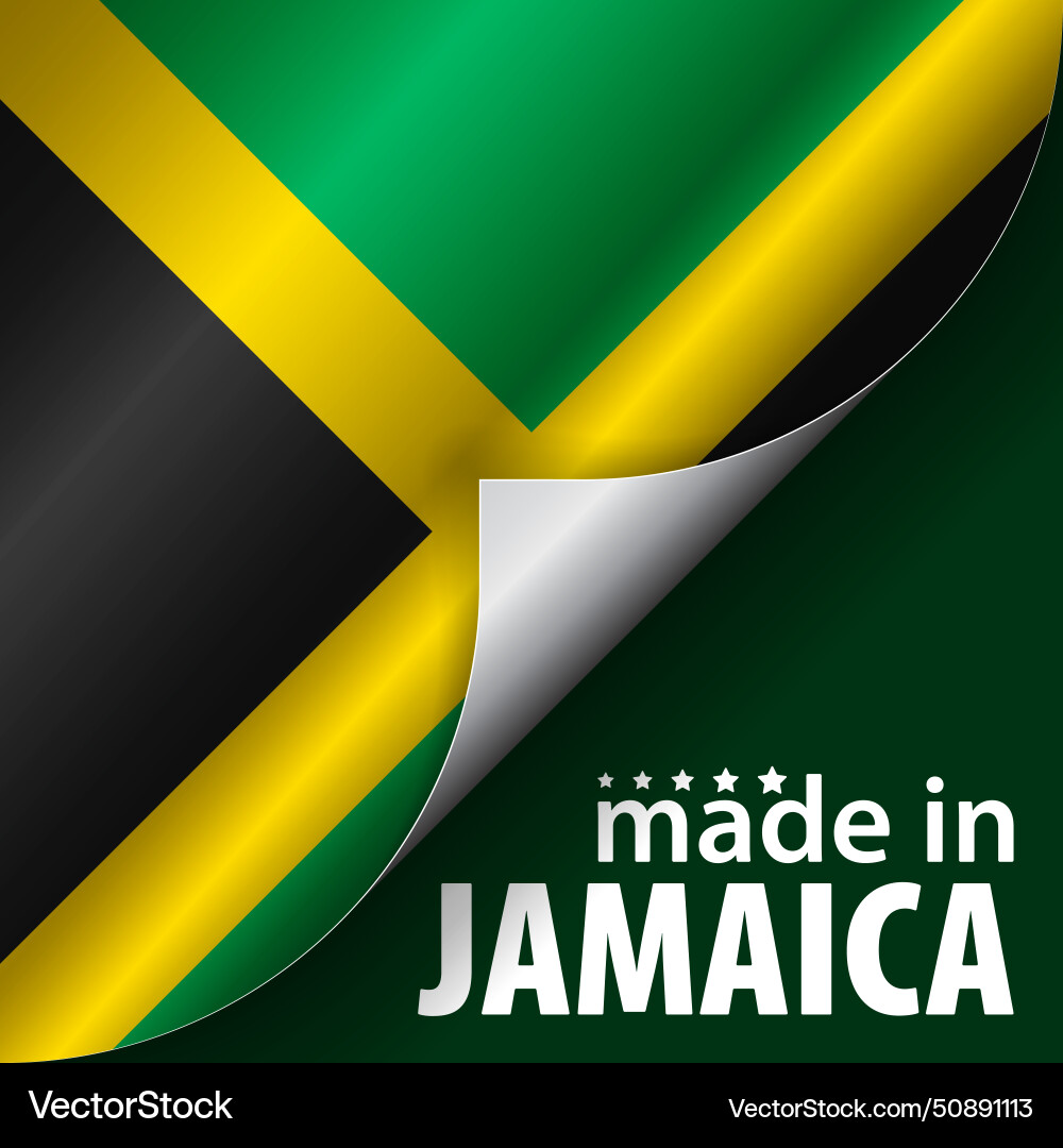 Made in jamaica graphic and label Royalty Free Vector Image