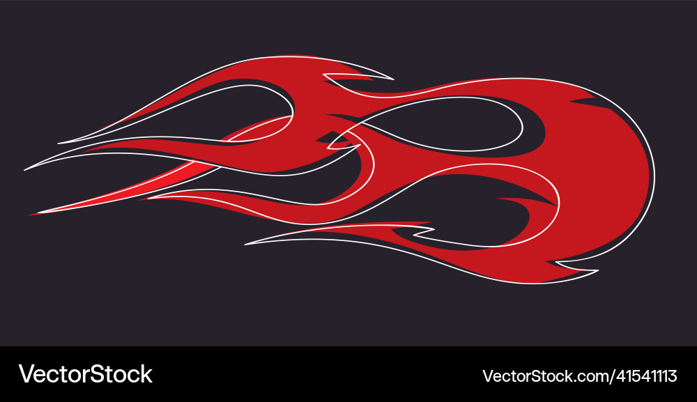 Old school red flame background element Royalty Free Vector