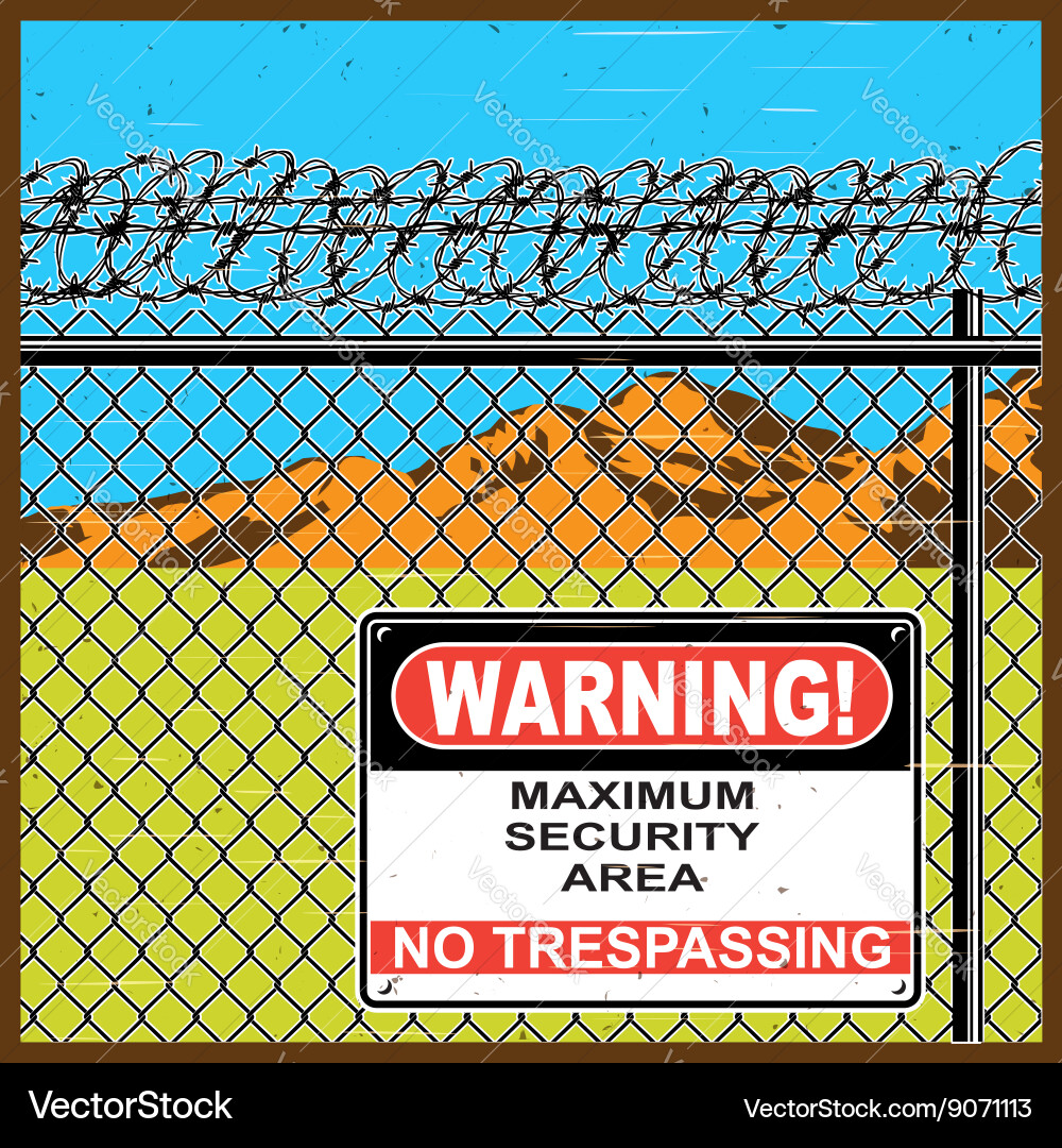 Restricted area old poster Royalty Free Vector Image