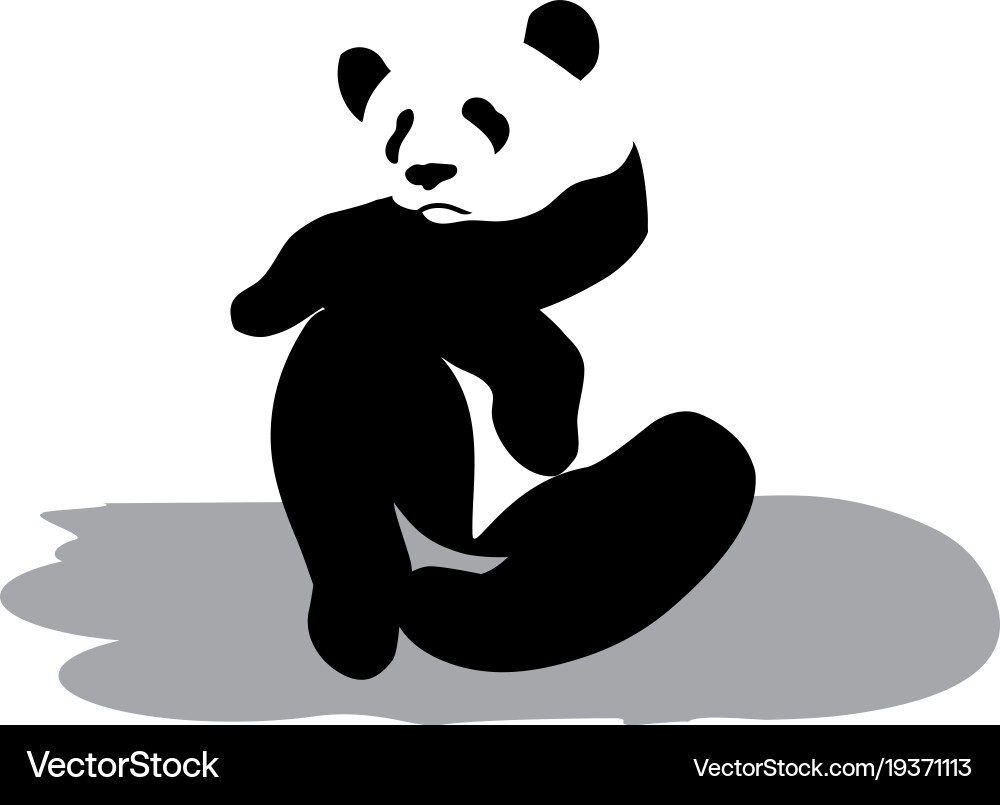 Sad panda Royalty Free Vector Image - VectorStock