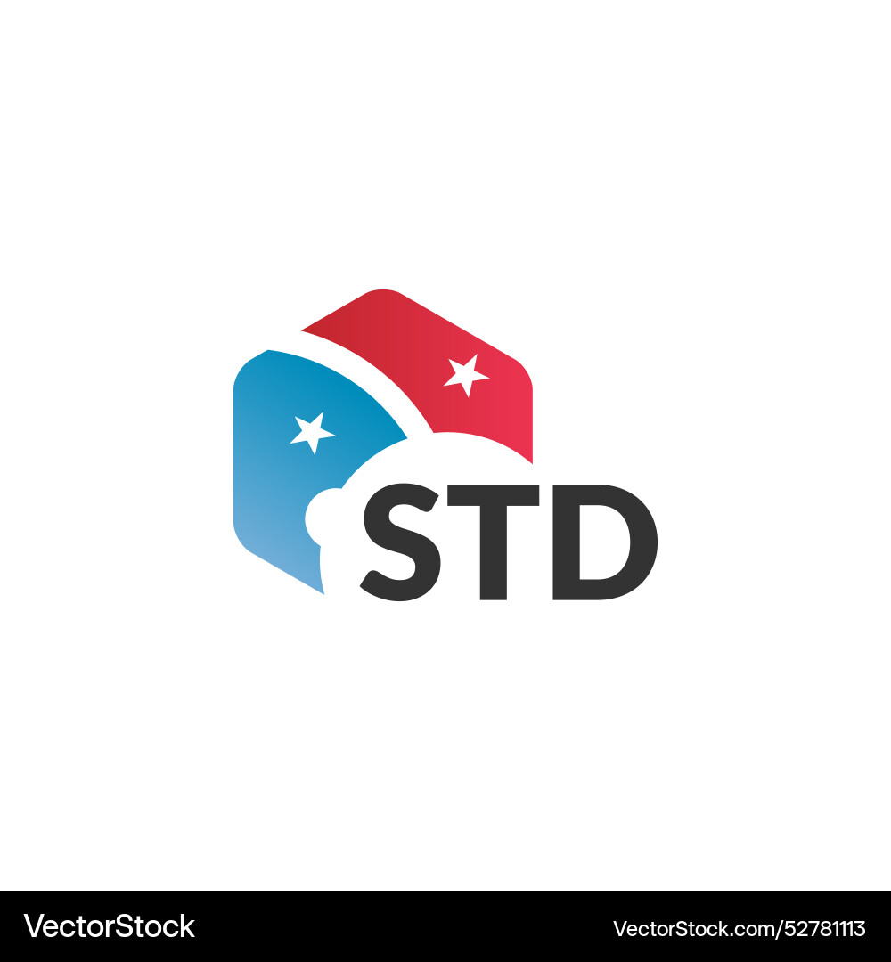 Std letter logo design on white background Vector Image