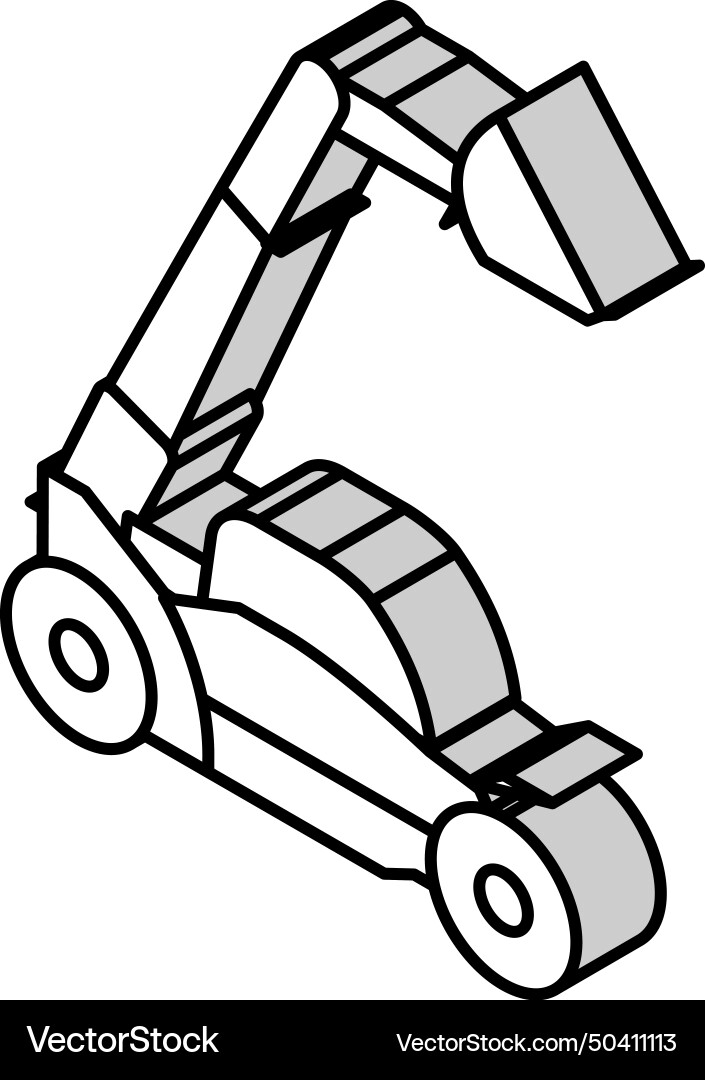 Telescopic handler construction vehicle isometric Vector Image