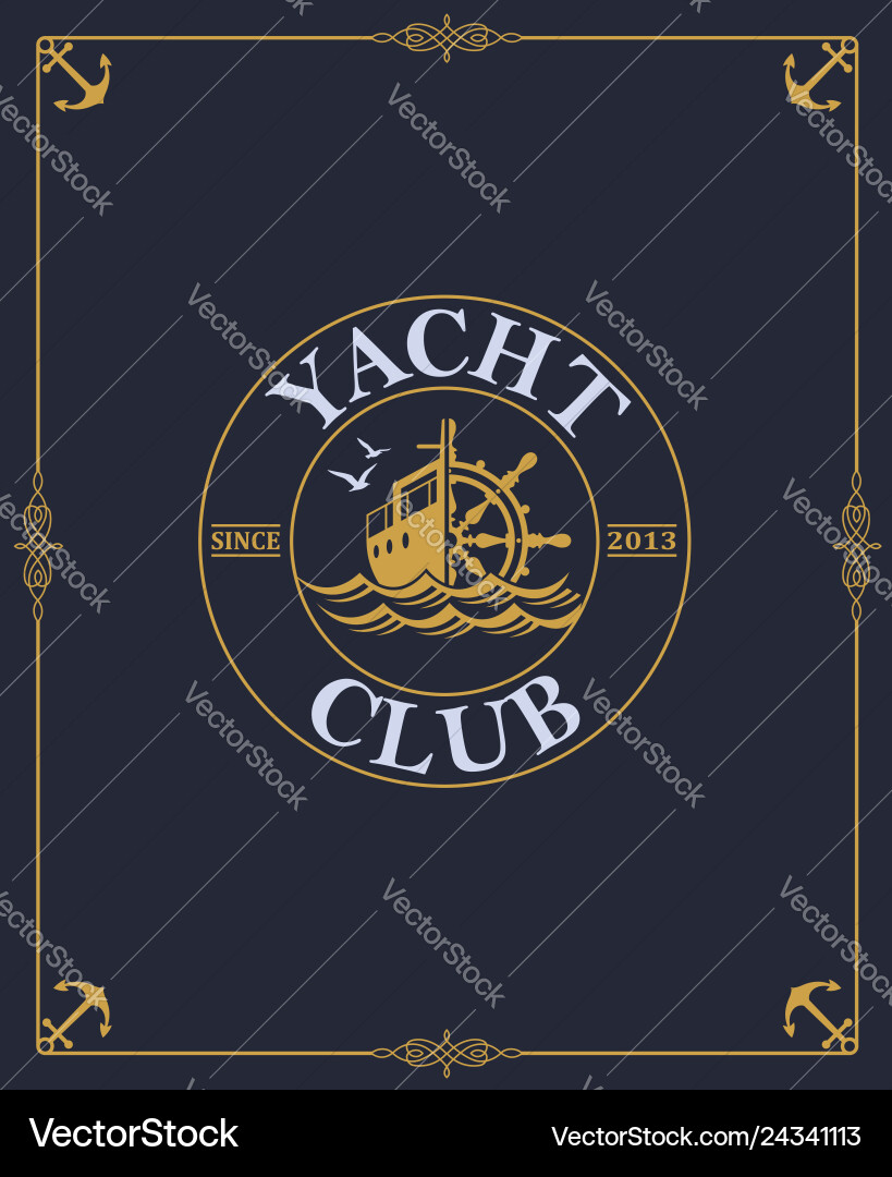 Yacht club label Royalty Free Vector Image - VectorStock