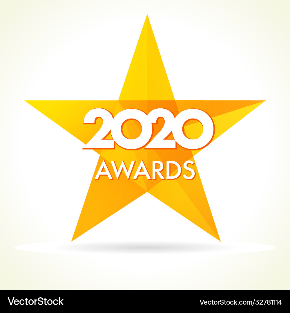 2020 awards star logo Royalty Free Vector Image