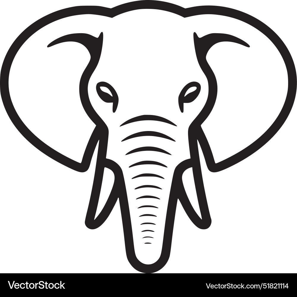 Elephant - black and white isolated icon Vector Image
