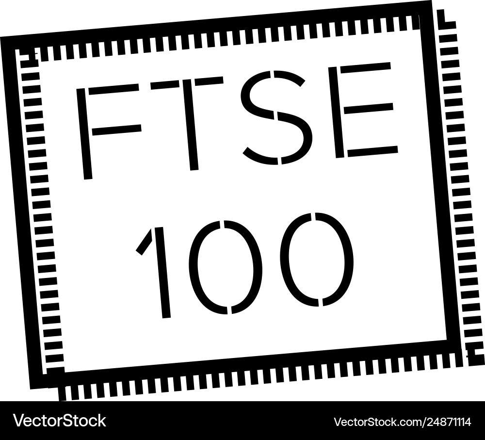 Ftse 100 stamp on white Royalty Free Vector Image