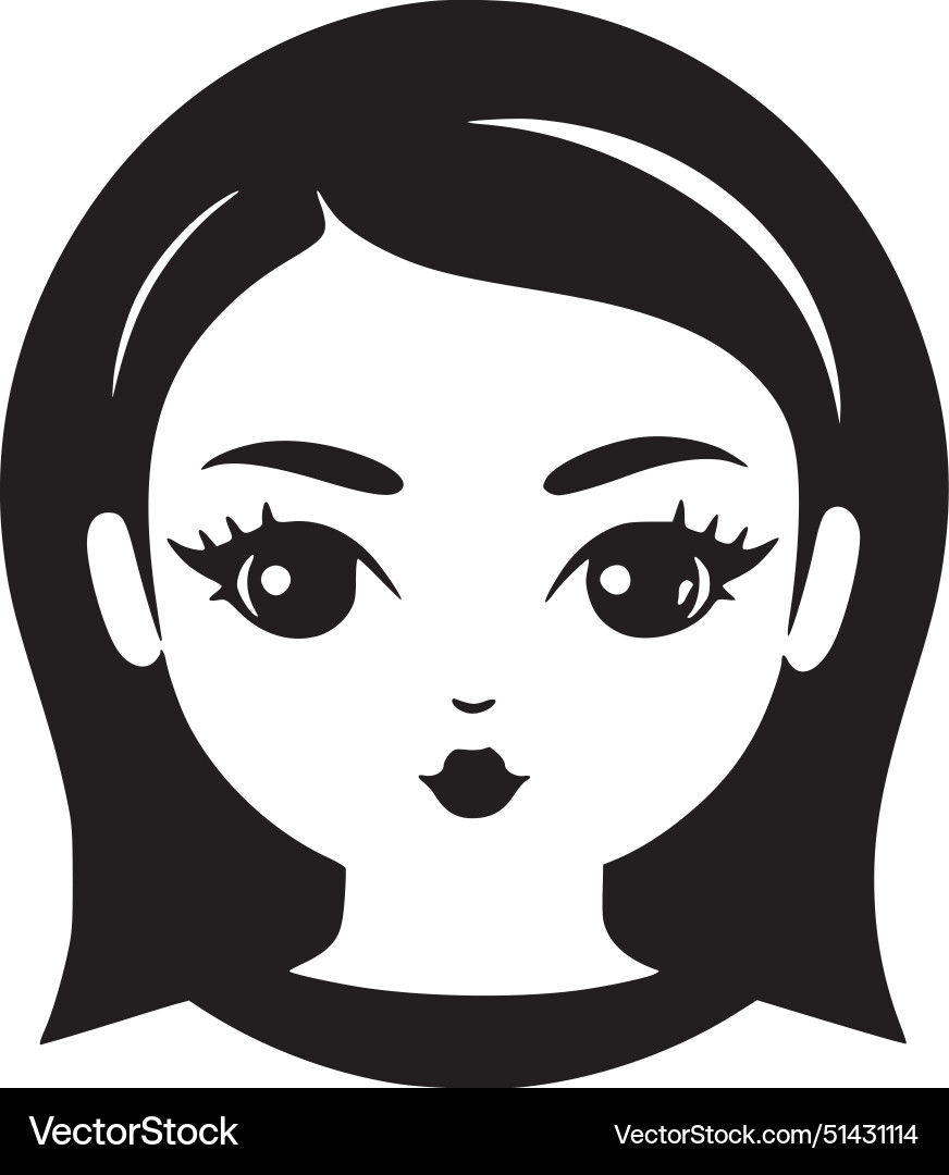 Girl - black and white Royalty Free Vector Image