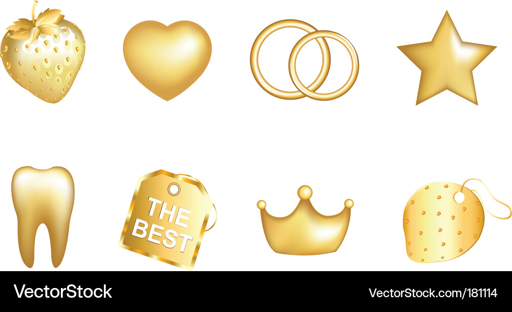 Golden set Royalty Free Vector Image - VectorStock