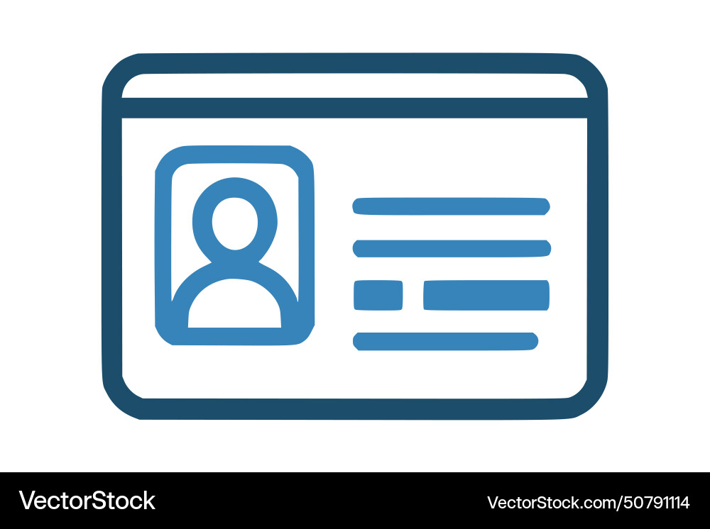 Identification card with profile icon national id Vector Image