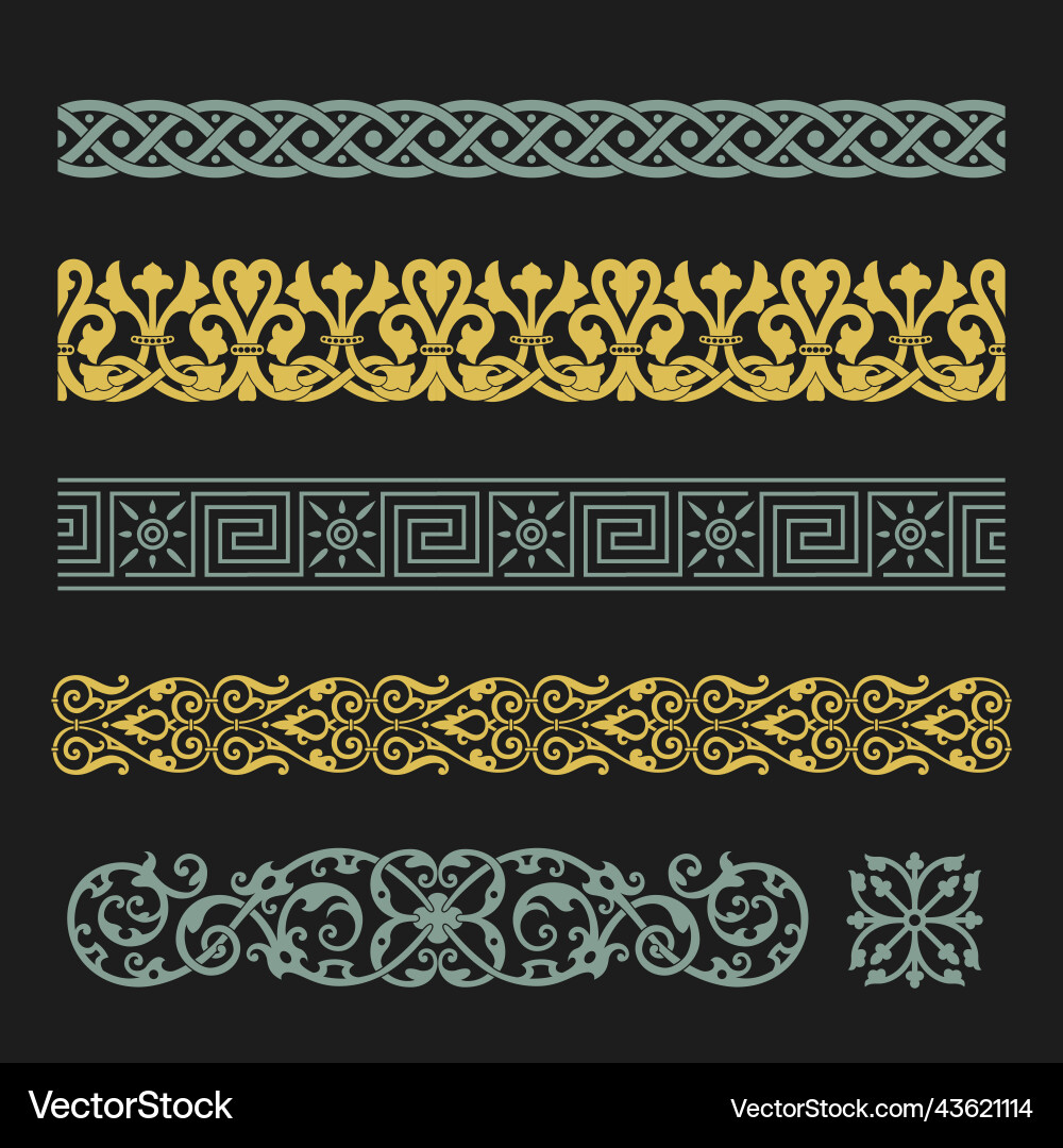 Intricate Floral Borders Royalty Free Vector Image