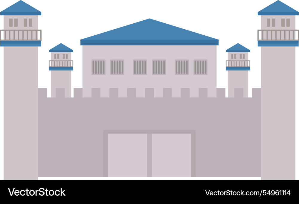 Jail building exterior Royalty Free Vector Image