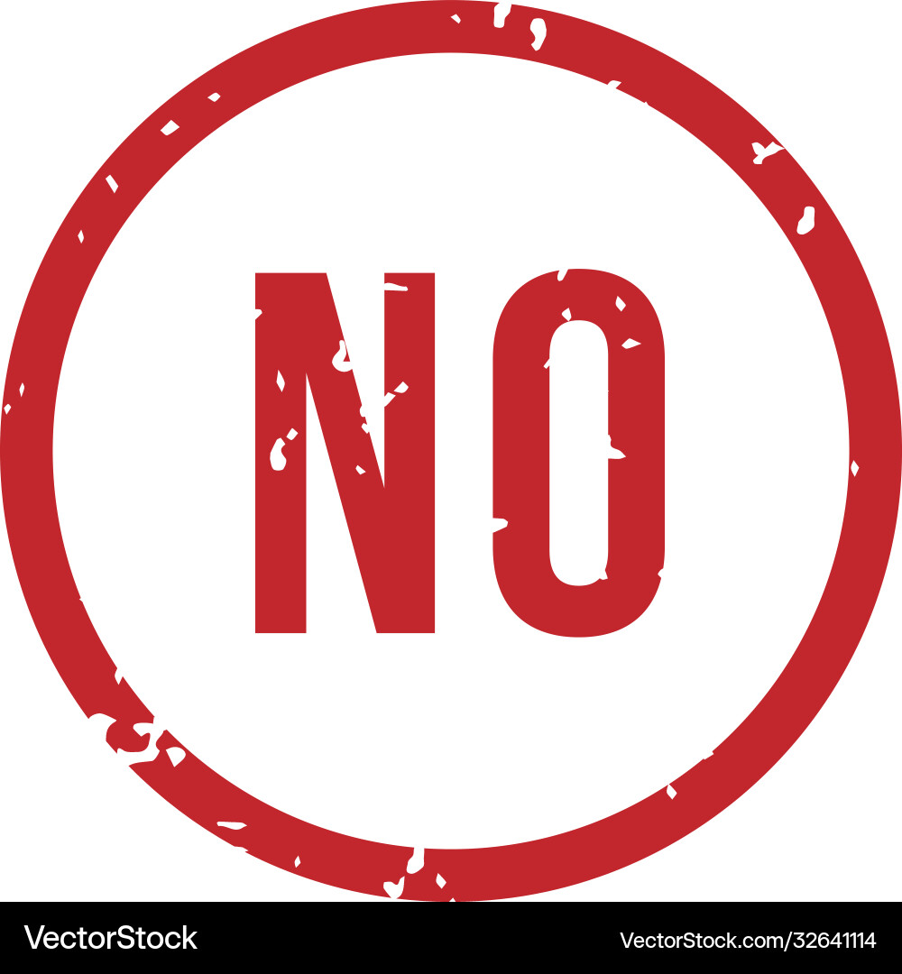 No rubber stamp in circle frame denied steal Vector Image