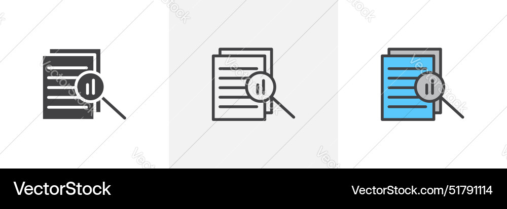 Overview icon set black filled and outlined style Vector Image