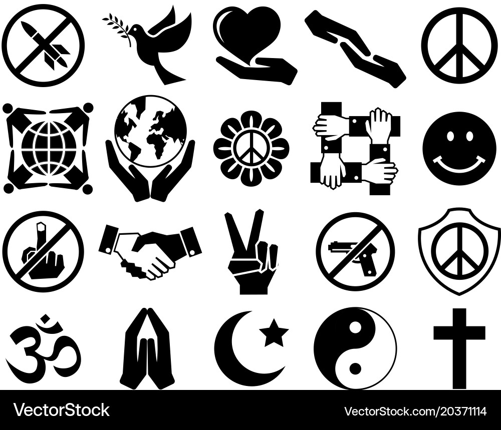 Peace symbol icon set Royalty Free Vector Image