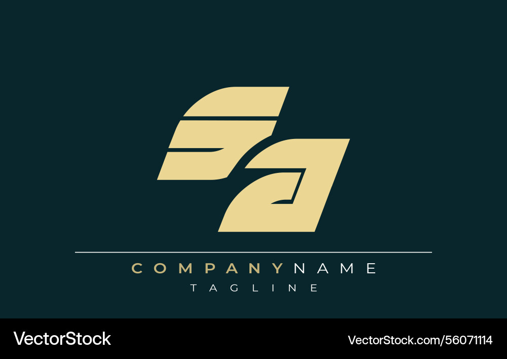 Sa sleek geometric logo design Royalty Free Vector Image
