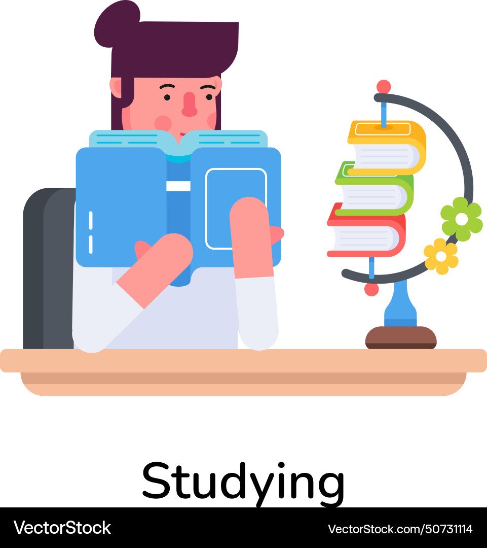 Studying Royalty Free Vector Image - VectorStock