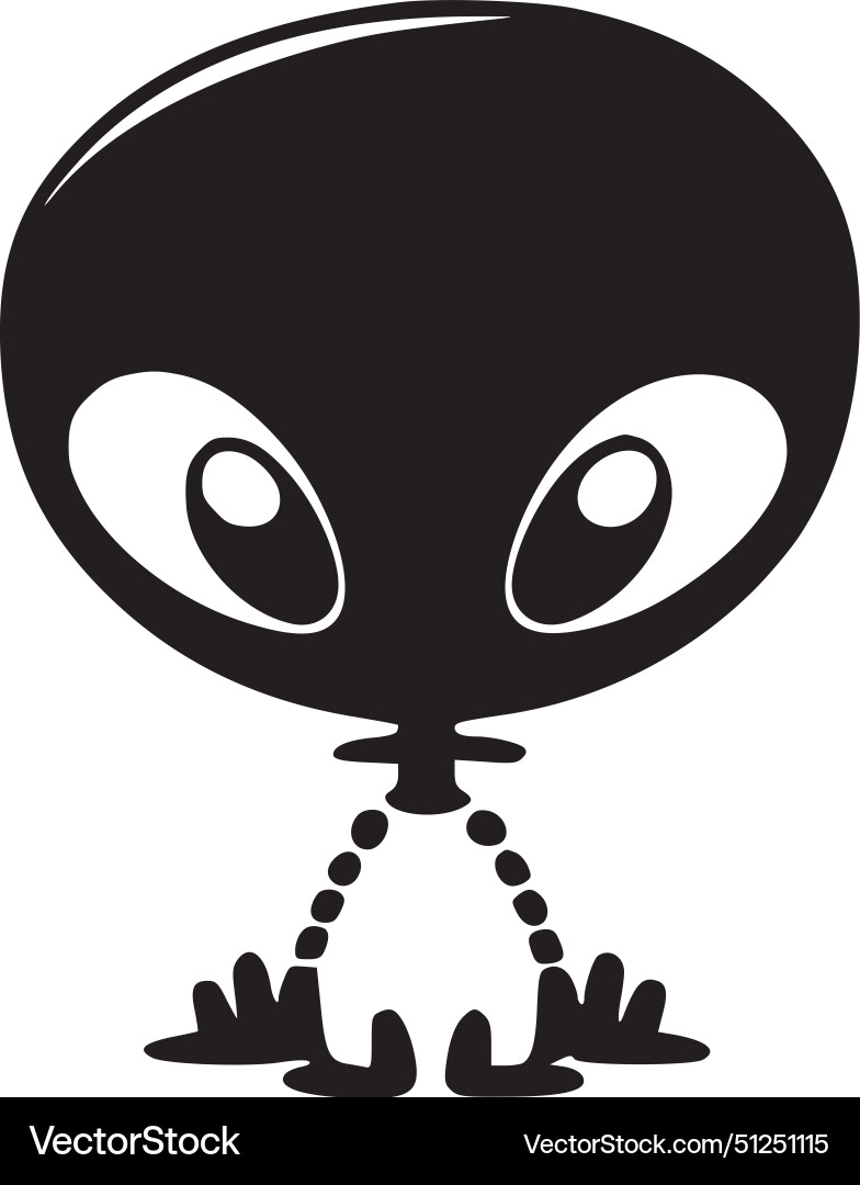 Alien - minimalist and simple silhouette Vector Image