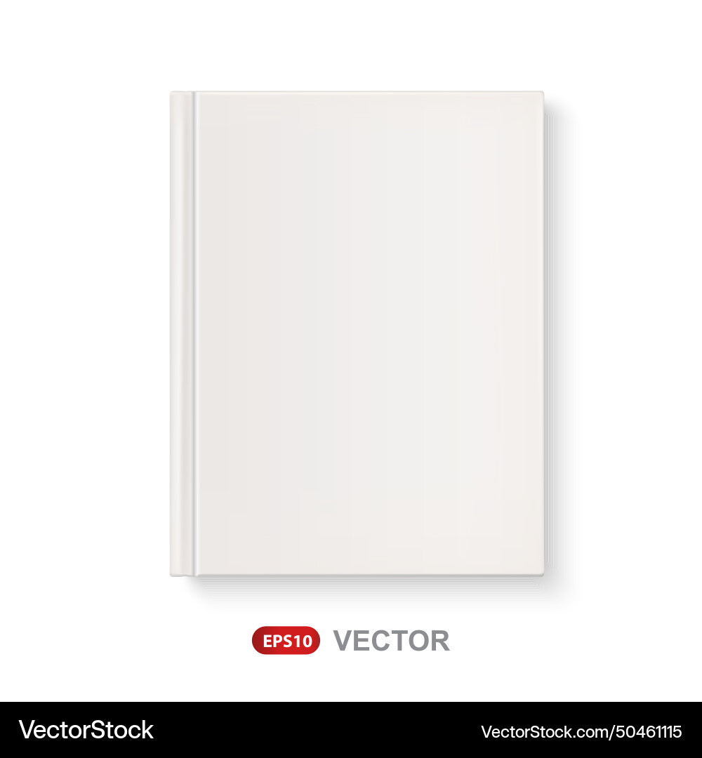 Blank vertical book hard cover template empty Vector Image
