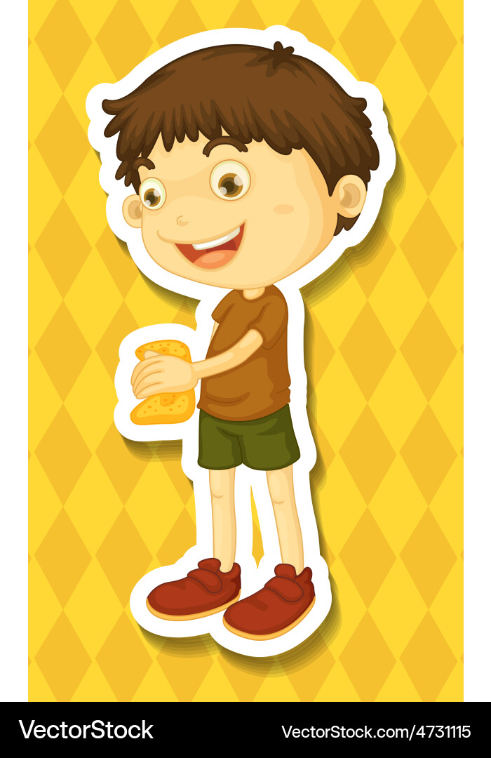 Boy cleaning Royalty Free Vector Image - VectorStock