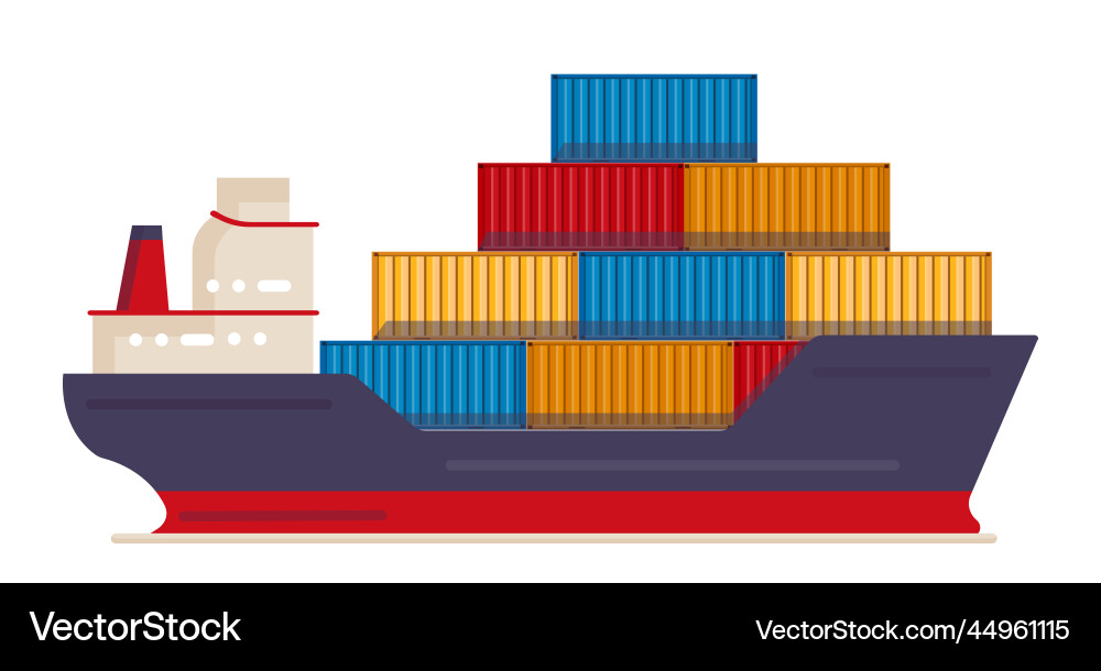 Container ship concept Royalty Free Vector Image