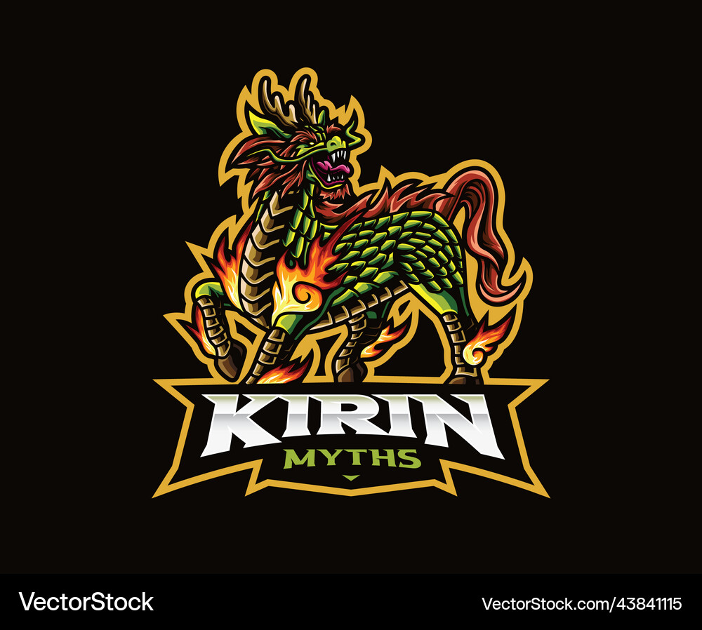 Kirin mascot logo design Royalty Free Vector Image