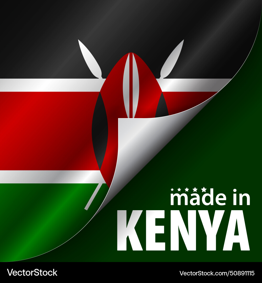 Made in kenya graphic and label Royalty Free Vector Image