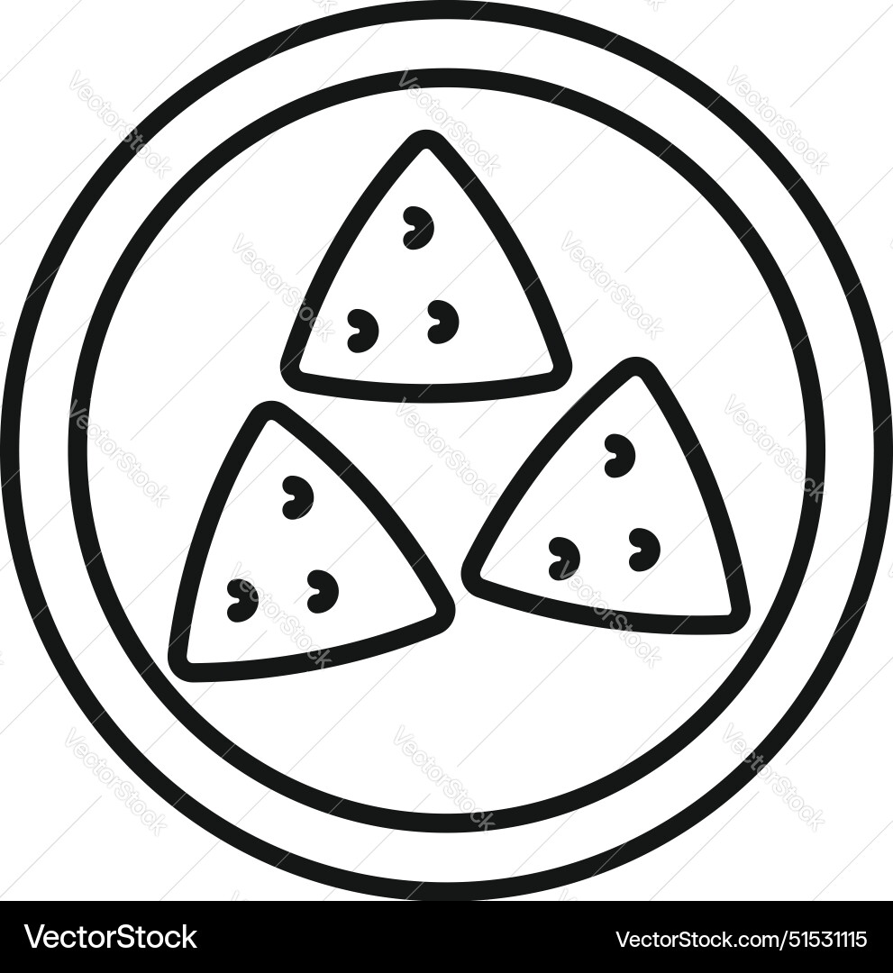 Nachos on plate icon minimalist design Royalty Free Vector
